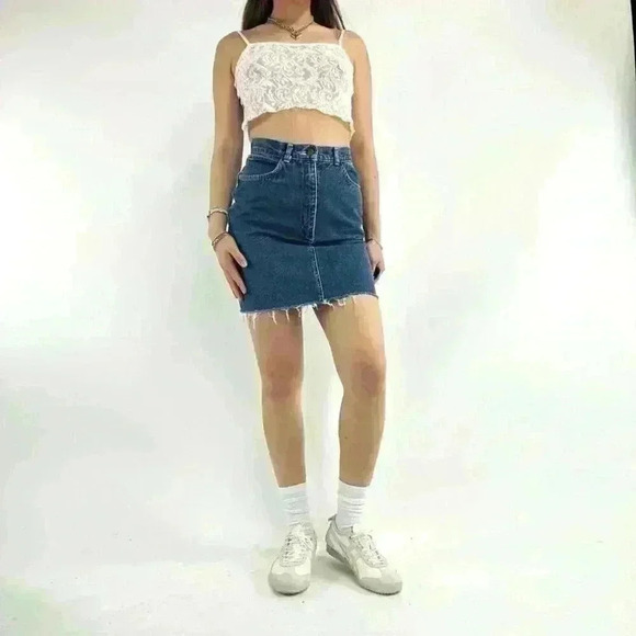 Skirts | Vintage Label Ultra High Waisted Denim Skirt | Poshmark